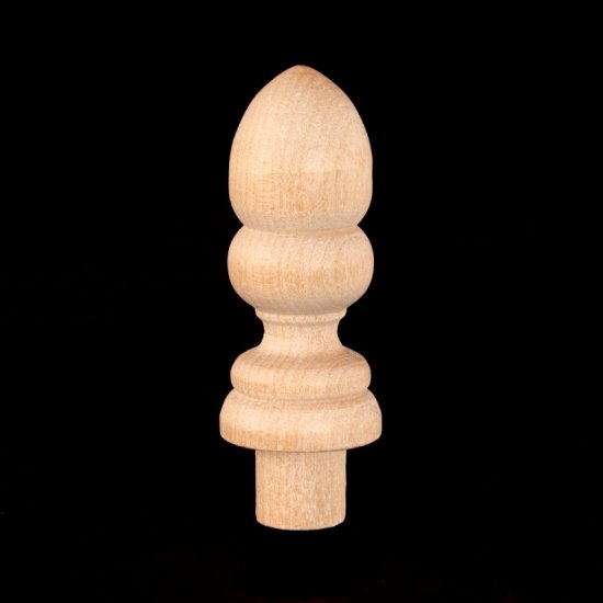 Wood Domed Finial - 29/32 Diameter x 2-7/16 Tall x 1/2 Tenon Wood Domed ...