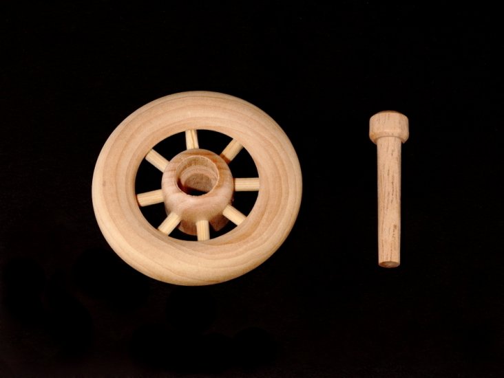 2 x 3/8 Wood Spoked Toy Wheel With Axle Peg [#1089] - $1.5000 : Casey's ...